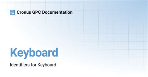 Keyboard Cronus Gpc Documentation