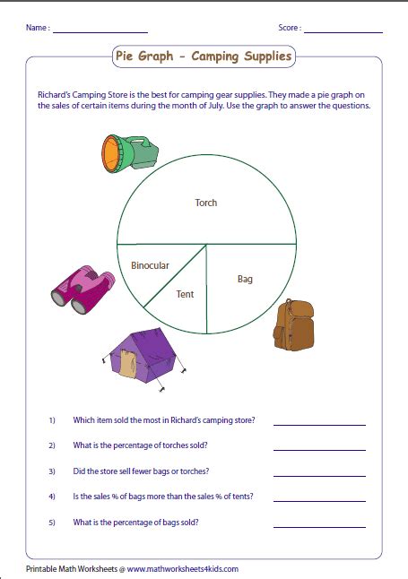 Interpreting Circle Graphs Worksheet
