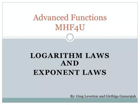 Ppt Advanced Functions Mhf4u Powerpoint Presentation Free Download Id6080236