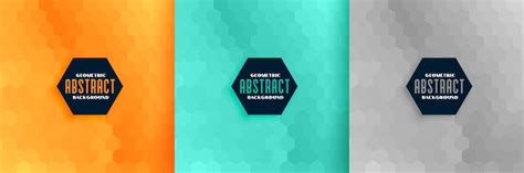 3 추상 육각 패턴 배경 세트 무료 벡터