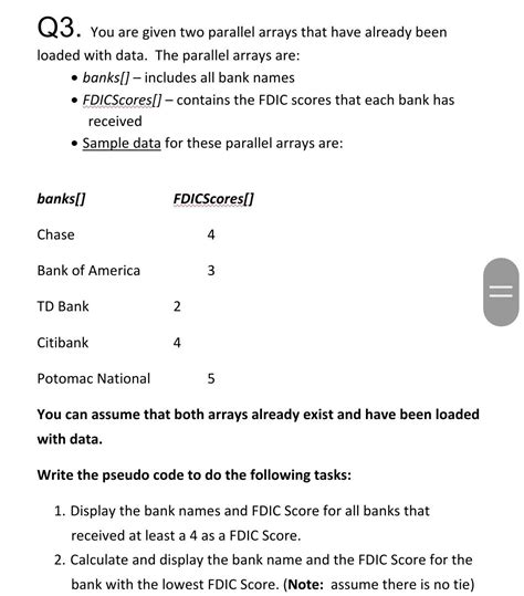 Solved O Q3 You Are Given Two Parallel Arrays That Have