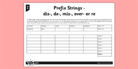 prefix strings teacher made twinkl
