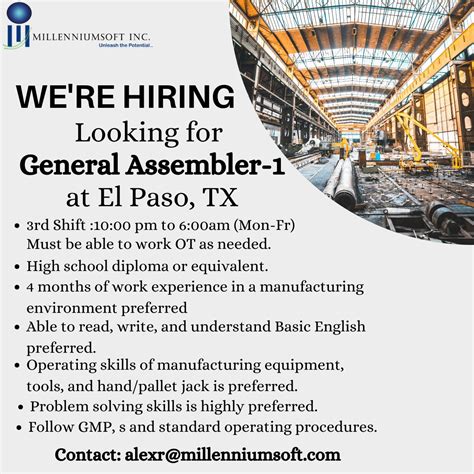 Millenniumsoft Inc On Linkedin Generalassembler Generalassembler1 Generalassemblerjob Millenniumsoft Inc On Linkedin Generalassembler Generalassembler1 Generalassemblerjob