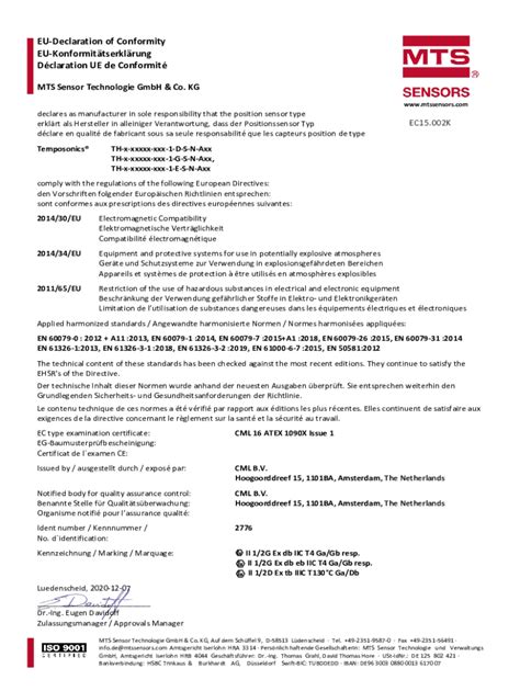 Fillable Online Eu Declaration Of Conformity Fax Email Print Pdffiller