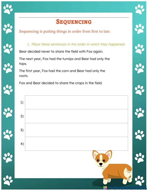 Sequencing Sentences Worksheet Live Worksheets Worksheets Library