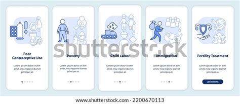 Causes Overpopulation Light Blue Onboarding Mobile Stock Vector Royalty Free 2200670113