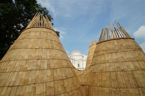 Eko Prawoto Pitches Wormhole With Conical Bamboo Structures Bamboo Structure Bamboo Structures
