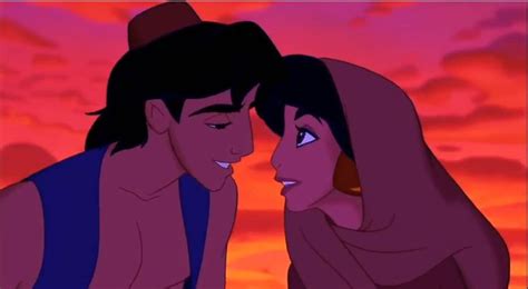 Jasmine And Aladdin About To Kiss Because They Start To Fall In Love