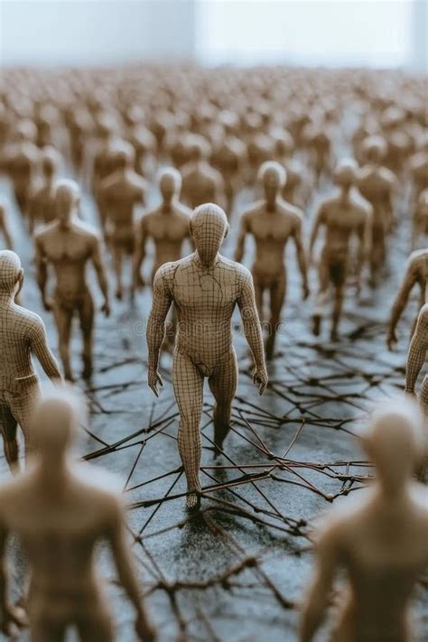 Network Of Connected Human Figures A Digital Representation Of Human Interconnectivity Stock