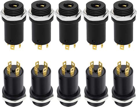InduSKY Pcs Mm Mini Stereo Female Jack Socket Plug With Nuts Mm Stereo Panel Mount Jack