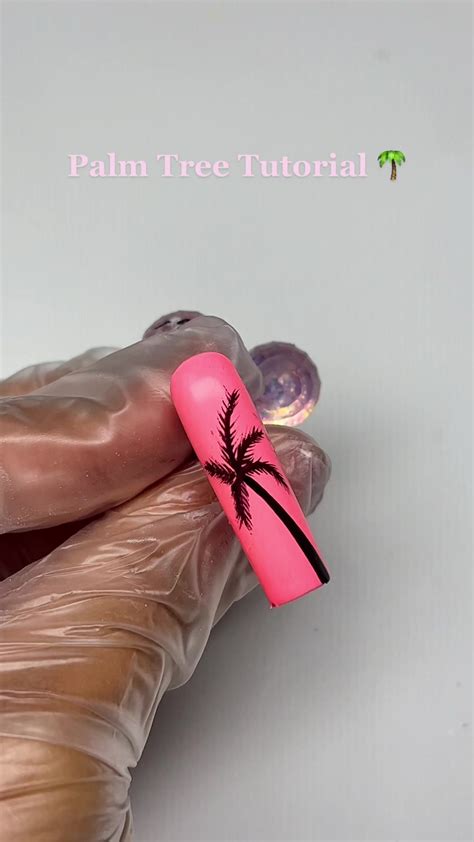 How To Draw A Palm Tree Nail Art