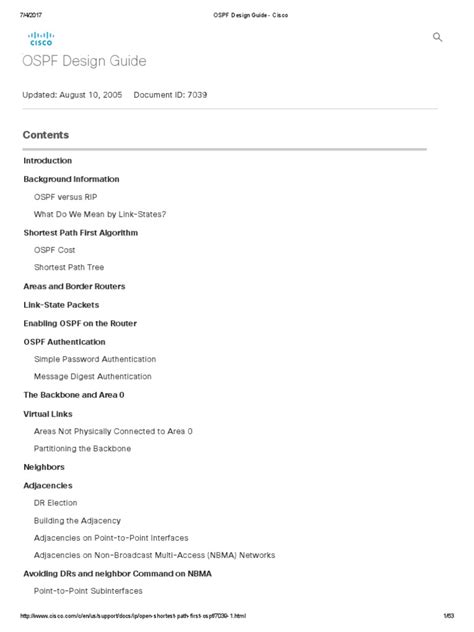 Ospf Design Guide Cisco Pdf Routing Computer Standards