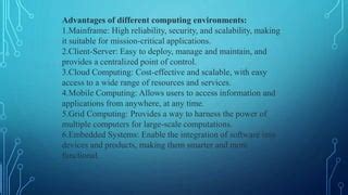 Computing Environments Pptx Operating Systems Computer Software And Applications