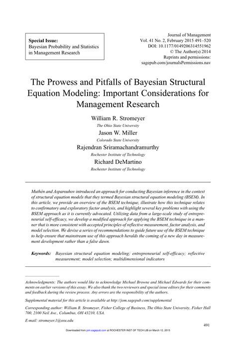 Pdf The Prowess And Pitfalls Of Bayesian Structural Equation Modeling