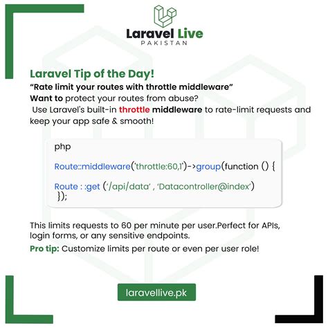 Laravel 🚀 𝐋𝐚𝐫𝐚𝐯𝐞𝐥 𝐓𝐢𝐩 𝐨𝐟 𝐭𝐡𝐞 𝐃𝐚𝐲 𝐒𝐞𝐜𝐮𝐫𝐞 𝐲𝐨𝐮𝐫 𝐫𝐨𝐮𝐭𝐞𝐬 𝐰𝐢𝐭𝐡 𝐭𝐡𝐫𝐨𝐭𝐭𝐥𝐞