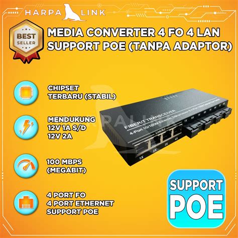Jual Media Converter FO LAN SC RJ POE Mbps Full Body Switch Fiber Optic Optik