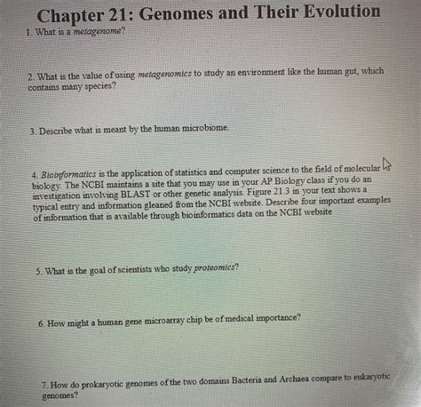 Solved Chapter 21 Genomes And Their Evolution 1 What Is A