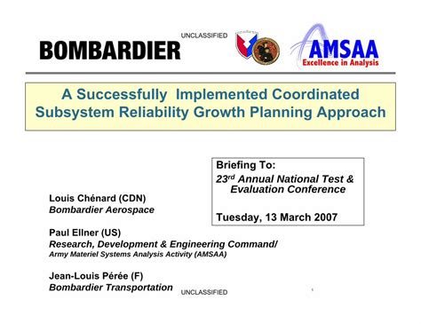 Pdf A Successfully Implemented Coordinated Subsystem · Reliability Growth Planning Model
