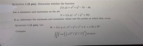 Solved Question 4 8 Pts Determine Whether The Function