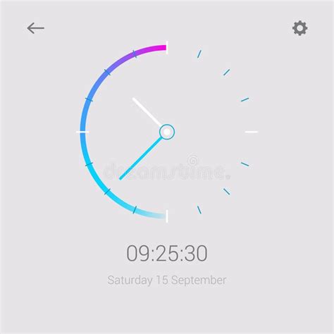 Clock Mobile App Concept UI Design Day And Night Clock User Interface Time Vector Widget Design