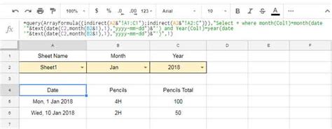 Filter By Month And Year In Query In Google Sheets