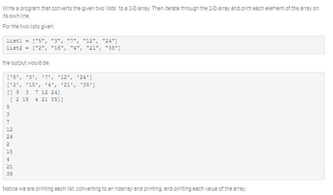 Solved Write A Program That Converts The Given Two Lists