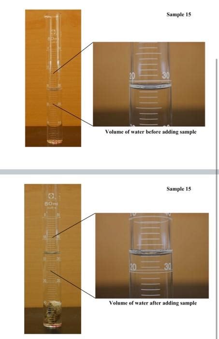 Density Experiment Part Density Of Water Mass Of Chegg Com