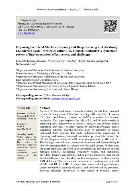 Pdf Exploring The Role Of Machine Learning And Deep Learning In Anti Money Laundering Aml