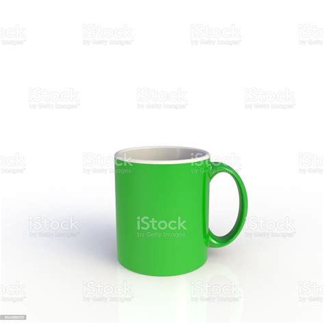 흰색 배경에 고립 된 녹색 커피 컵입니다 측면 보기 닫습니다 응용 프로그램 디자인에 대 한 서식 파일을 비웃는 다 전시 장비입니다 로고의 배치에 대 한 서식 파일을 설정