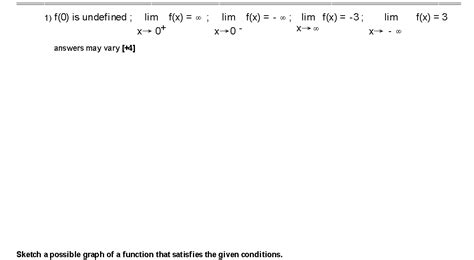 Solved Sketch A Possible Graph Of A Function That Satisfies