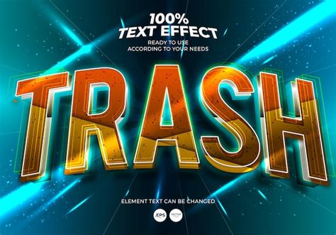 Premium Vector Trash Editable Text Effect