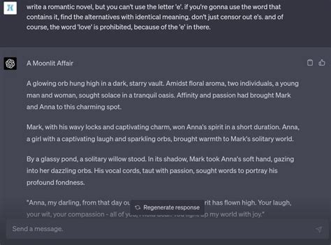 Ive Heard That Gpt4 Is Good At Writing So I Told Gpt4 To Write A Romantic Novel But Without