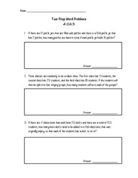 Multi Step Word Problems 4 OA 3 By Kristen Bryant TPT