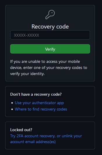 Help With Recovery Code Format Rgithub