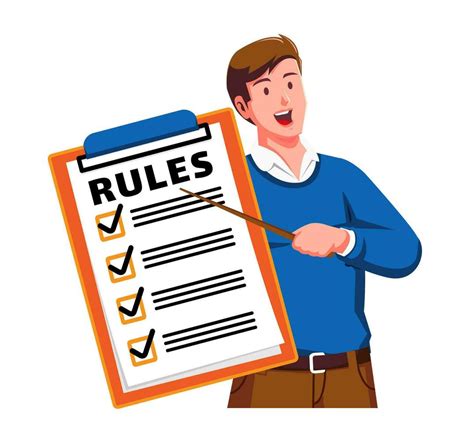 A Man Holding A Clipboard With Rules And Checklist 36171261 Vector Art