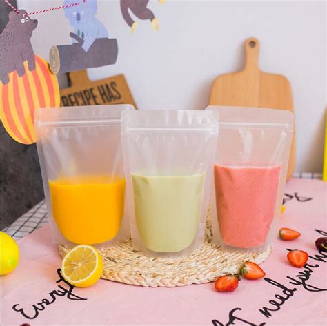 50pcs Lot Self Supporting Plastic Drink Packaging Vicedeal