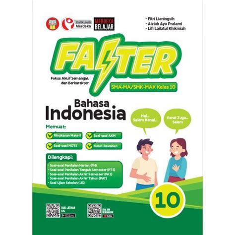 Buku Ringkasan Materi Dan Latihan Soal Faster Bahasa Indonesia Kelas 10 Kurikulum Merdeka