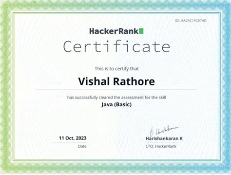 Vishal Rathore On Linkedin Javaprogramming Hackerrank