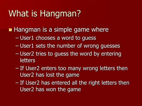 Ppt Implementation Of The Hangman Game In C Powerpoint Presentation