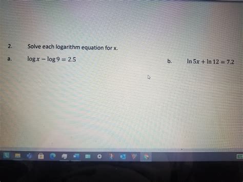 Answered 2 Solve Each Logarithm Equation For X Bartleby