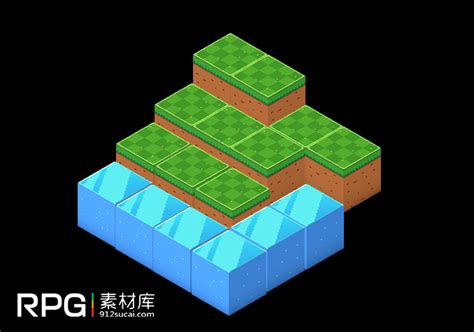 2d像素游戏等距图块素材 我的世界风格游戏地图 游素网