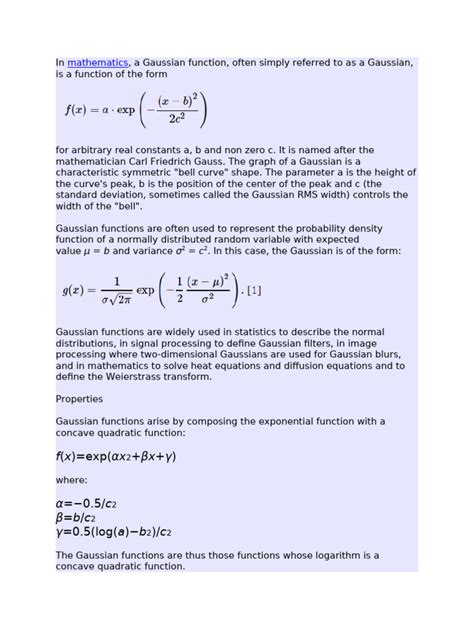 Gaussian Func Pdf Normal Distribution Mathematical Analysis