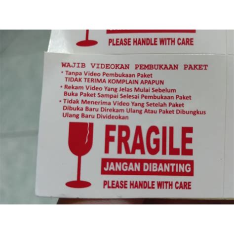 Jual Sticker Fragile And Unboxing Murah Sticker Fragile Sticker