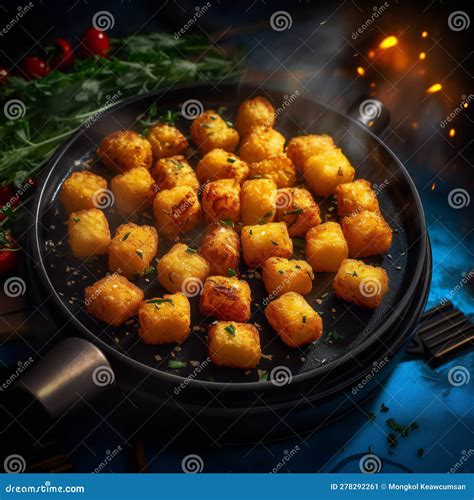 Tater Tots On A Beautiful Plategenerative Ai Stock Illustration Illustration Of Brown