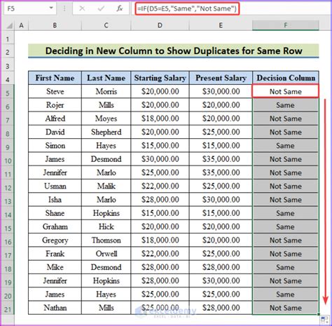 How To Compare Rows For Duplicates In Excel 3 Easy Methods