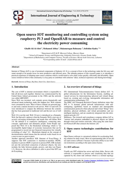 Pdf Open Source Iot Monitoring And Controlling System Using Raspberry