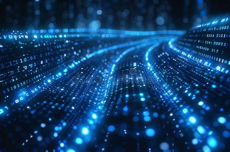 Binary Code Background For Data Science And Technology Concept Abstract Digital Matrix With