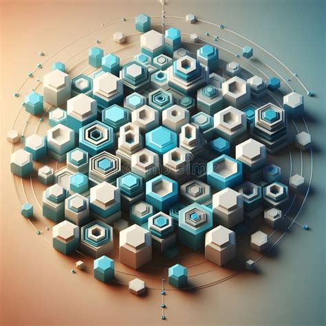 3d Rendering Abstract Background With Hexagons Digital Technology
