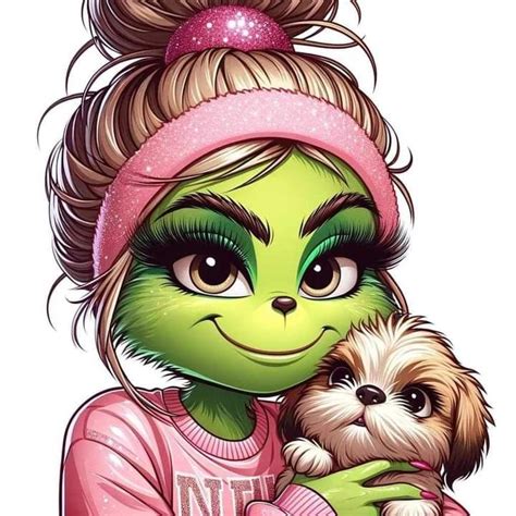 Mimi Grinch Pink Grinch Cartoon Lady Grinch Cartoon Cartoon