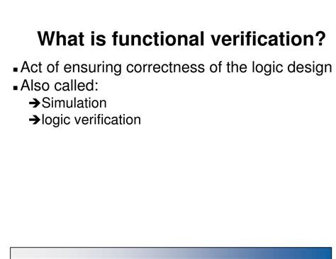 Ppt Hardware Functional Verification Class Powerpoint Presentation Free Download Id1319828